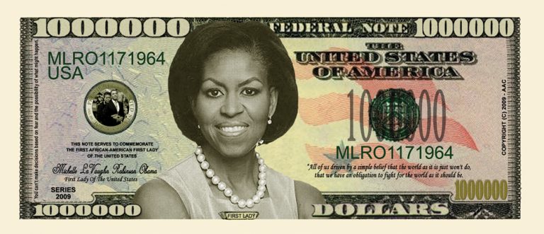 MICHELLE OBAMA (FIRST LADY/FIRST FAMILY) MILLION DOLLAR BILL - American ...