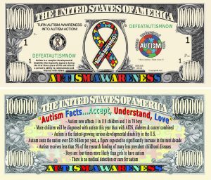 Autism Awareness Million Dollar Bill - American Art Classics
