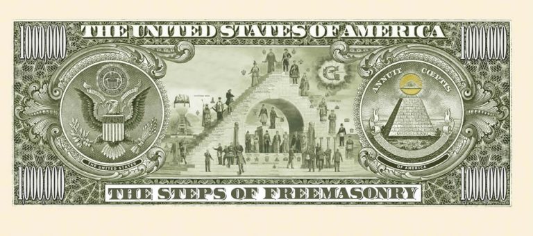 FREEMASON - MASONIC MILLION DOLLAR BILL - American Art Classics