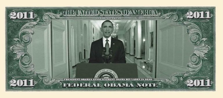 Barack Obama 2011 Commemorative Dollar Bill - American Art Classics