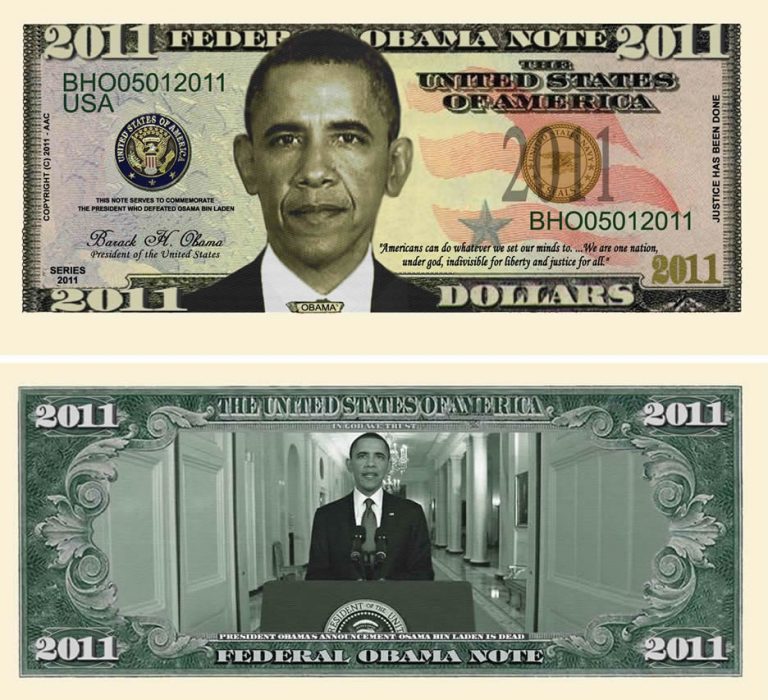 Barack Obama 2011 Commemorative Dollar Bill - American Art Classics