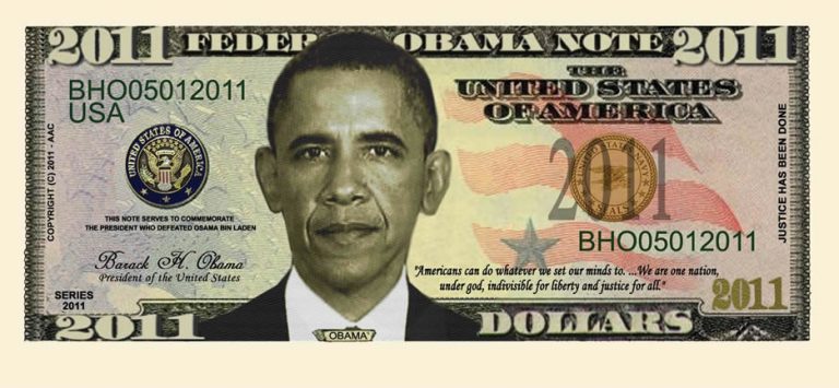 Barack Obama 2011 Commemorative Dollar Bill - American Art Classics