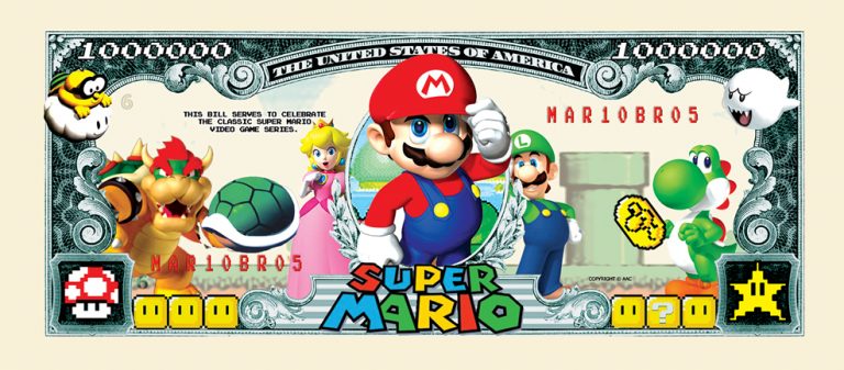 Super Mario Brothers Million Dollar Bill - American Art Classics