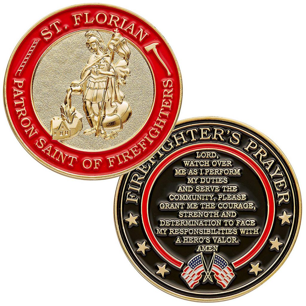 St. Florian Patron Saint of Firefighters Prayer Coin - American Art ...