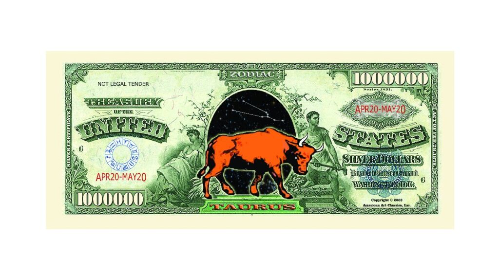 Taurus Zodiac One Million Dollar Bill - American Art Classics